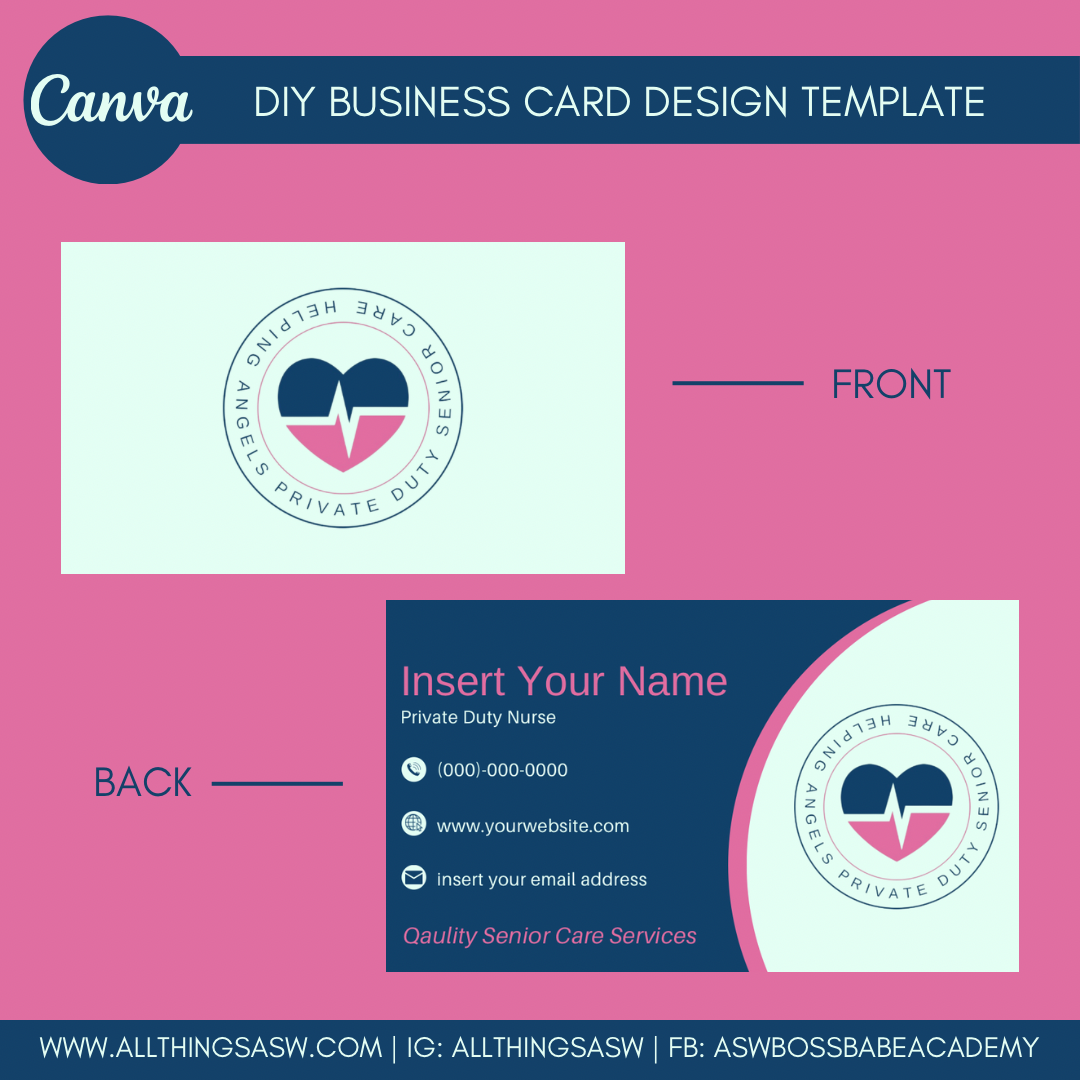 Healthcare DIY Business Card Design Template - Edit Using Canva – Boss ...